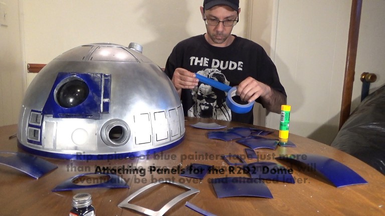Attach R2D2 Dome Panels With Blue Tape and Glue Stick.Movie_Snapshot ...
